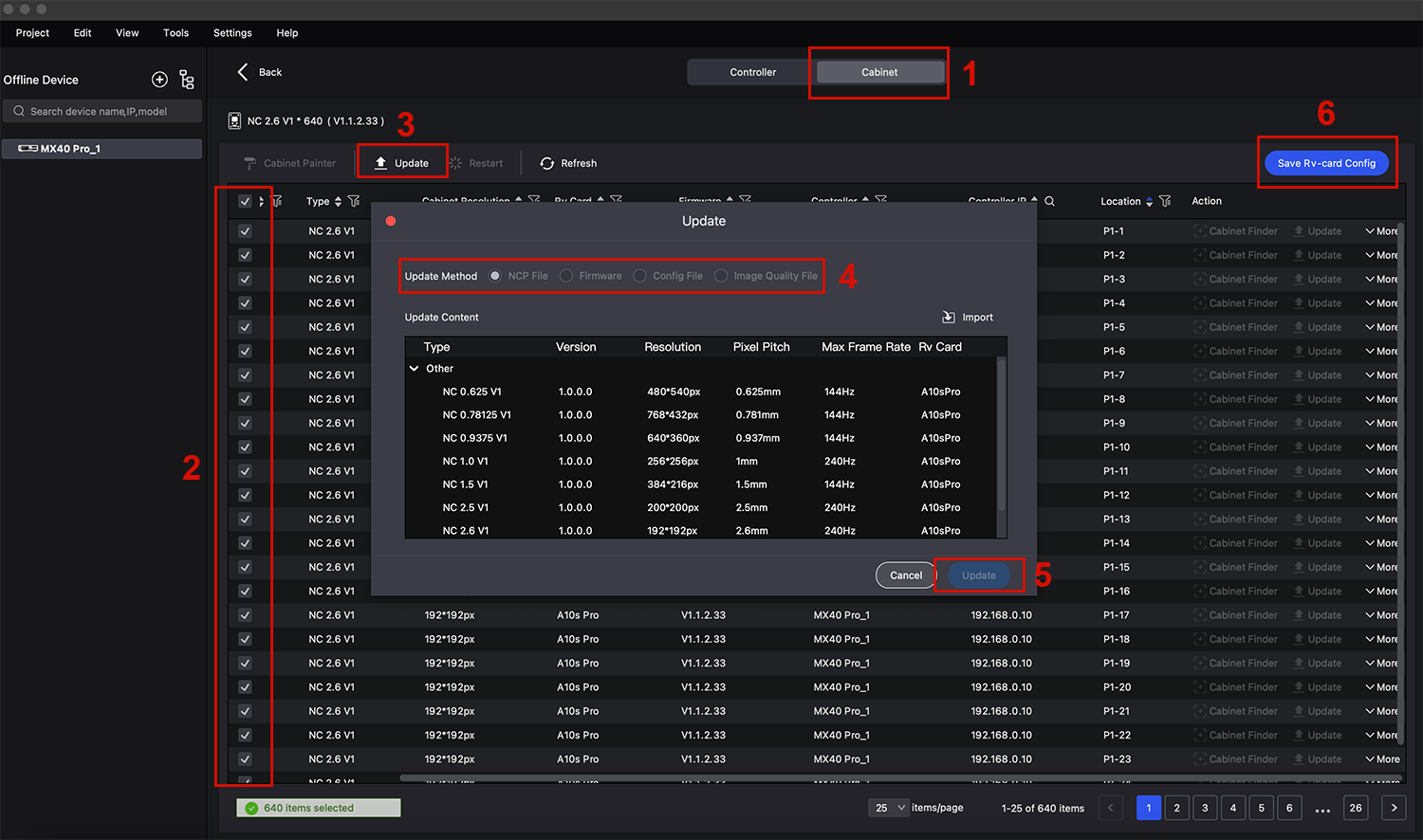 How to send panel config files in COEX VMP – DVS LED