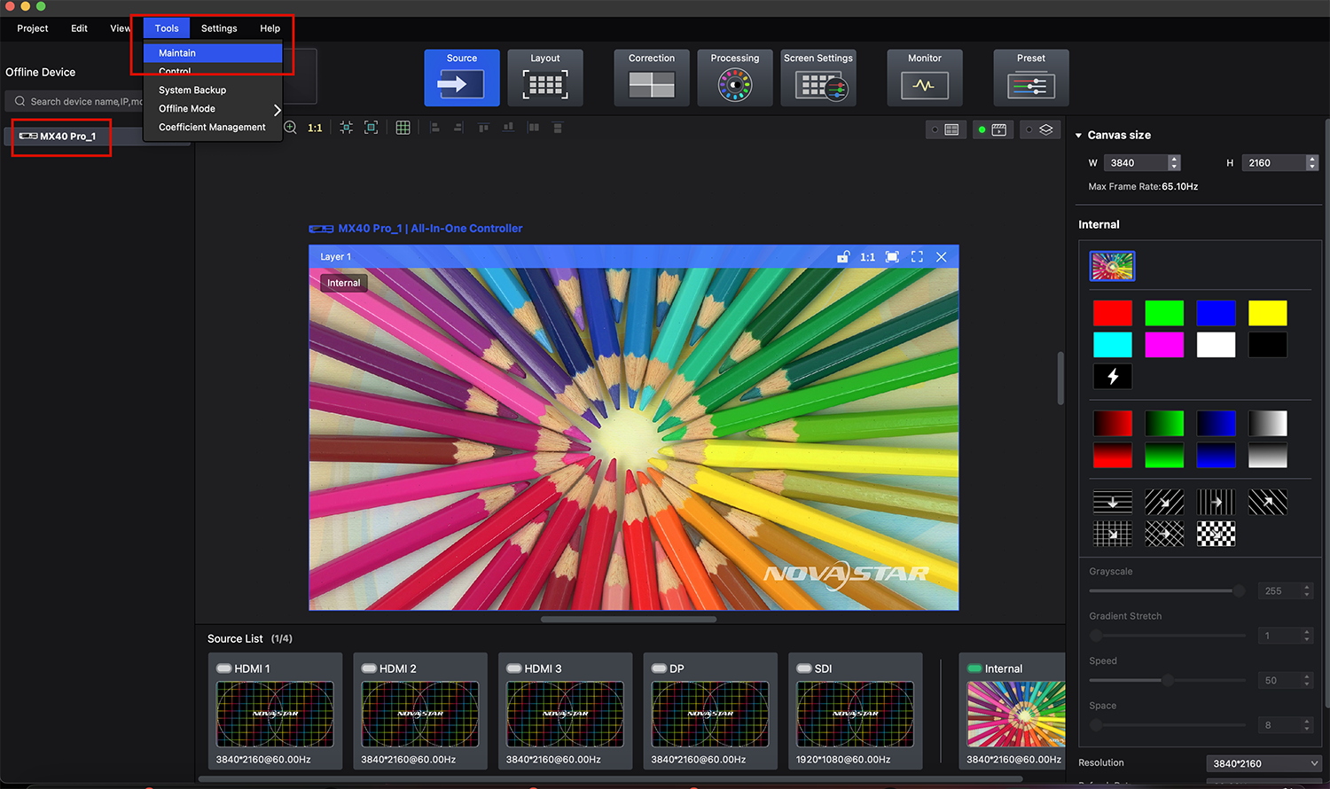 How to send panel config files in COEX VMP – DVS LED